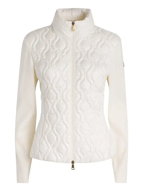 Moncler Cotton Quilted Hybrid Cardigan - White