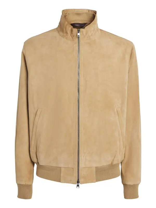 Polo Ralph Lauren Goat Suede Bomber Jacket - Beige