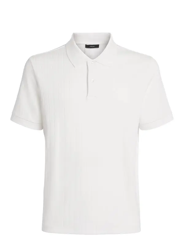 Vince Pima Cotton Knit Polo Shirt - Blue
