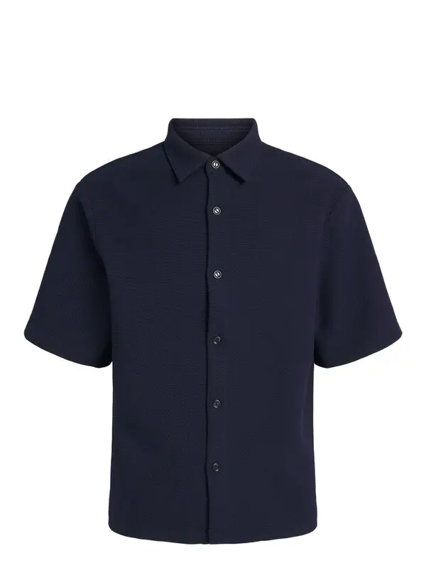 Sandro Textured Short-sleeve Shirt - Blue
