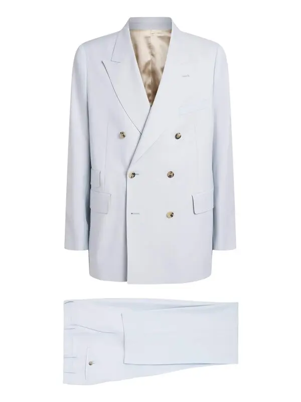 Paul Smith Wool-mohair Double-breasted Blazer - Blue