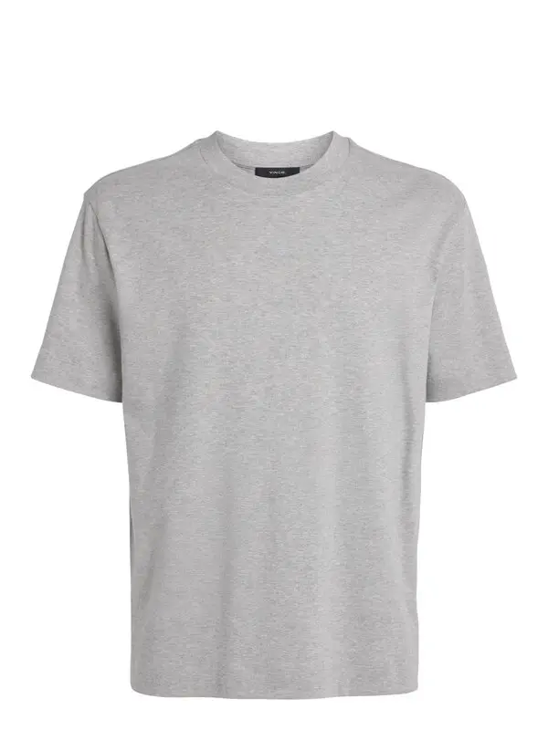 Vince Cotton Peached Face Jersey T-shirt - Grey