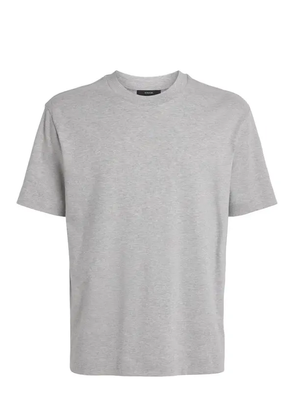 Vince Cotton Peached Face Jersey T-shirt - Grey