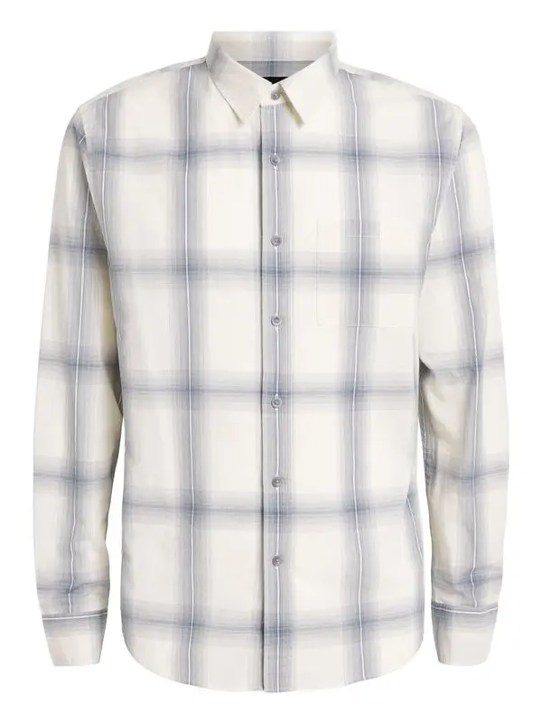 Vince Cotton Check Townes Shirt - Blue