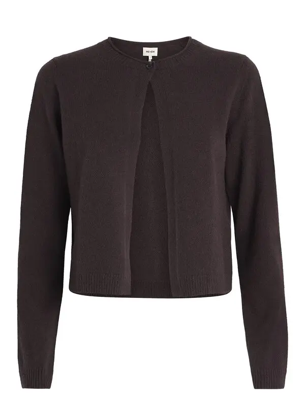 ME+EM Cashmere Single-button Cardigan - Brown
