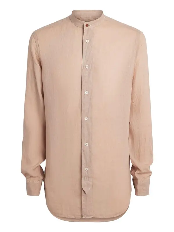Paul Smith Linen Stand-collar Shirt - Beige