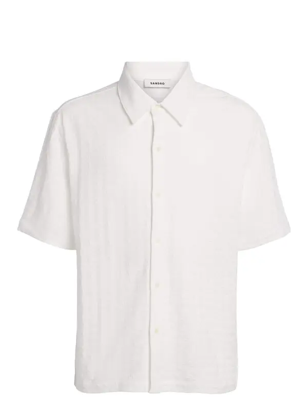 Sandro Cotton Jacquard Shirt - Beige