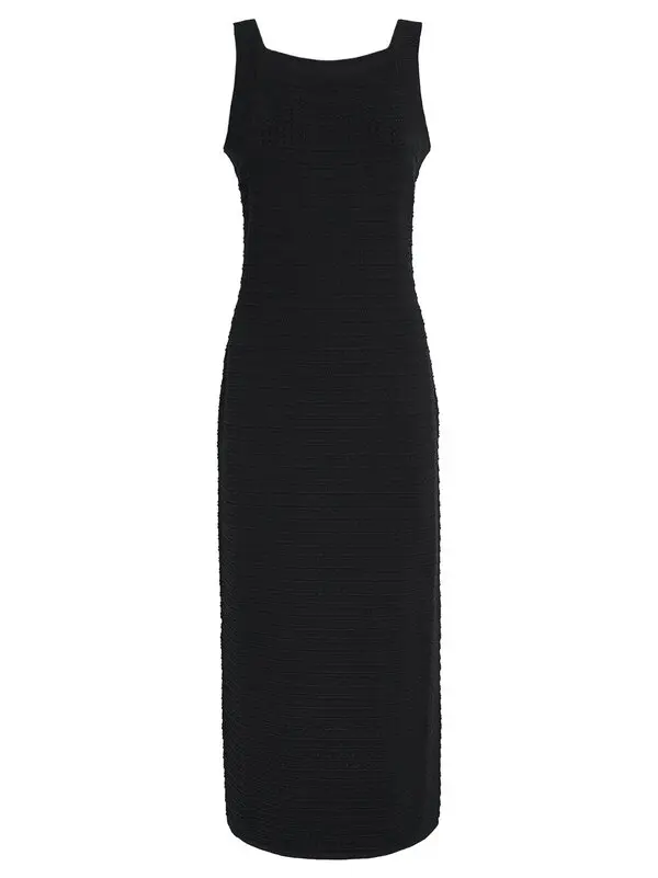 Varley Cotton Knitted Cusack Midi Dress - Black