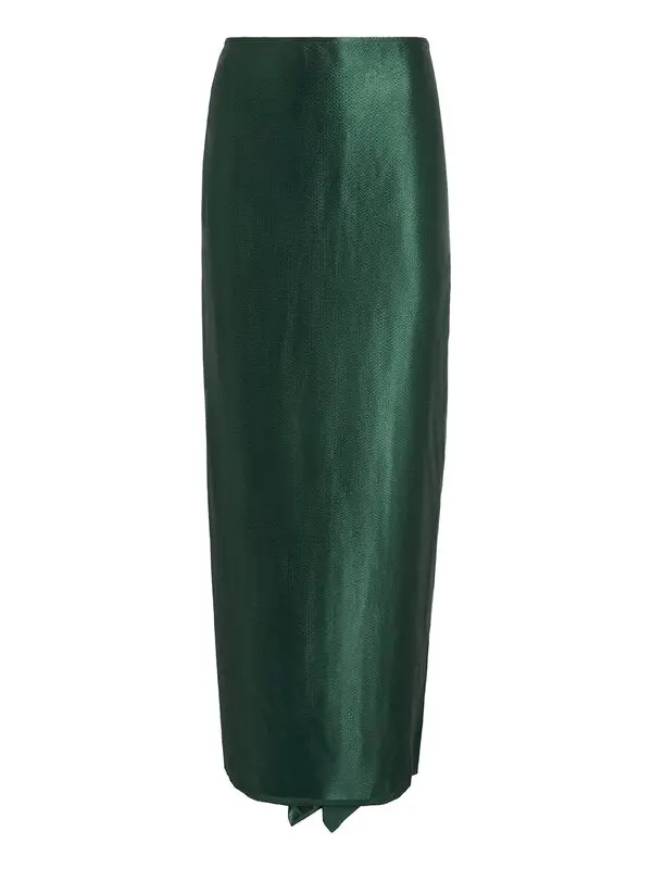 FFORME Satin Jovie Maxi Skirt - Green