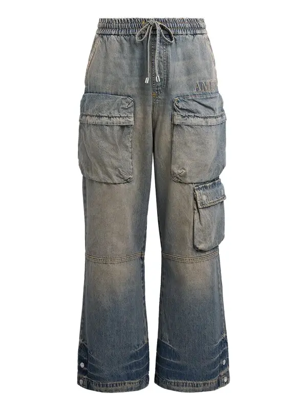Amiri Cargo Wide-leg Jeans - Blue