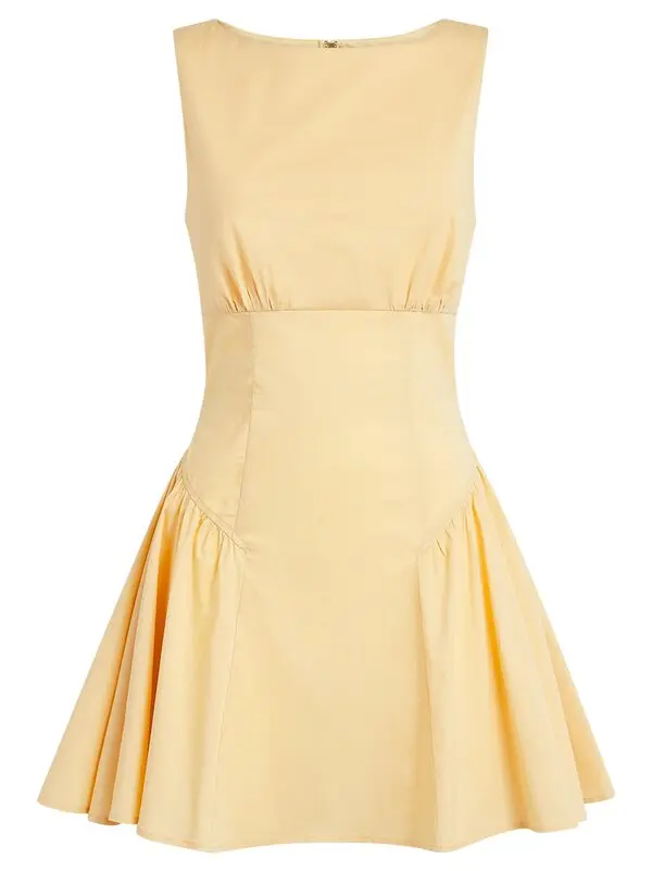 Staud Cotton Poplin Gwen Mini Dress - Yellow