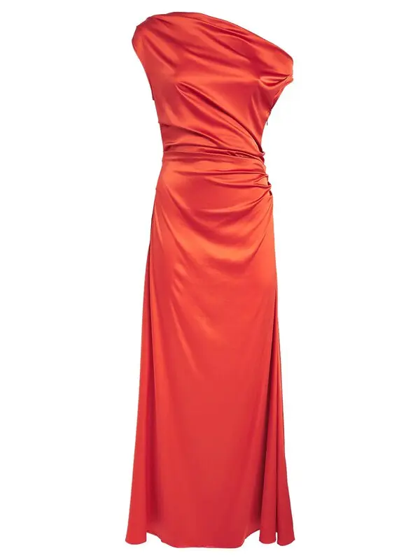 Staud Silk-blend Phare Maxi Dress - Orange
