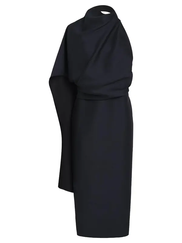 RÓHE Draped Open-back Maxi Dress - Navy