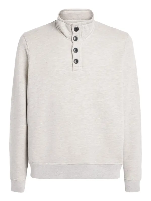 Citizens Of Humanity Half-button Fleece Sweatshirt - Grey