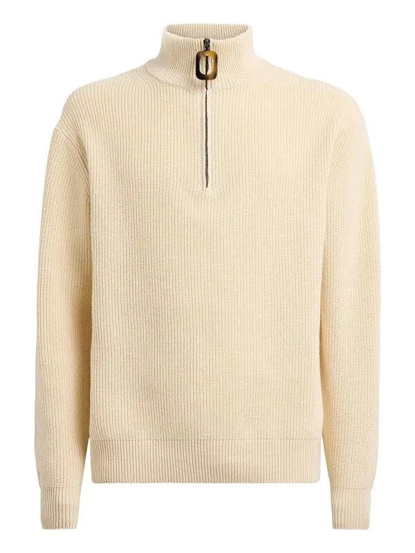 JW Anderson Wool-cotton Half-zip Sweater - Ivory