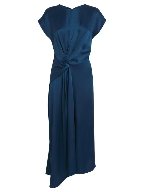 Victoria Beckham Satin Aria Midi Dress - Blue