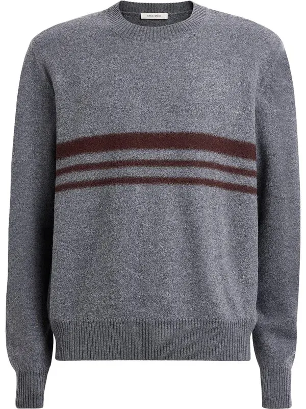 CRAIG GREEN Wool Felt Stripe Sweater - Grey