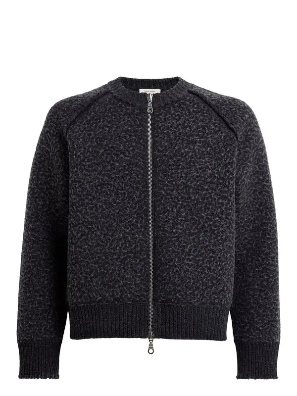 CRAIG GREEN Wool-blend Zip-up Sweater - Black