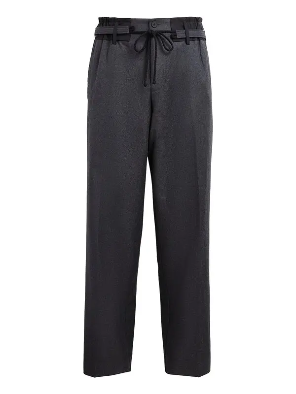 CRAIG GREEN Wool Lace Wide-leg Trousers - Grey