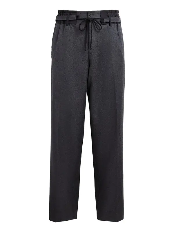CRAIG GREEN Wool Lace Wide-leg Trousers - Grey