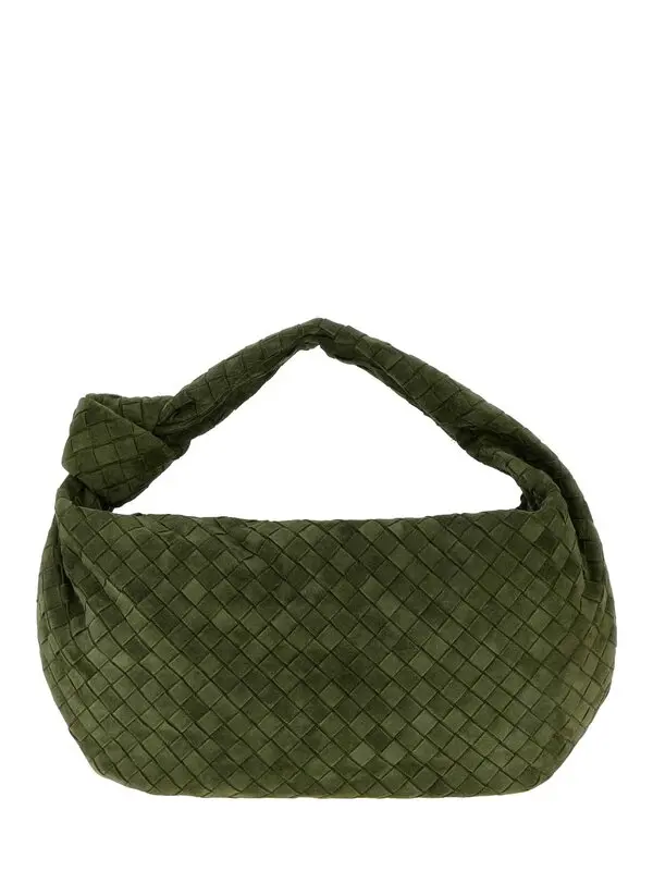 Bottega Veneta Dark Suede Jodie Shopping Bag - Green