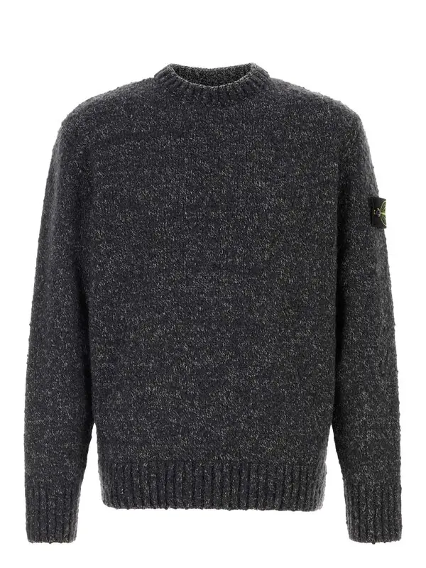 Stone Island Powder Cotton Ribbed Sweater - Gray