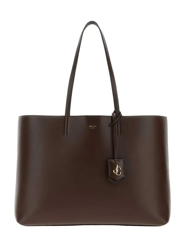 JIMMY CHOO Nine2five Shopping Bag In Chocolate Leather - Brown