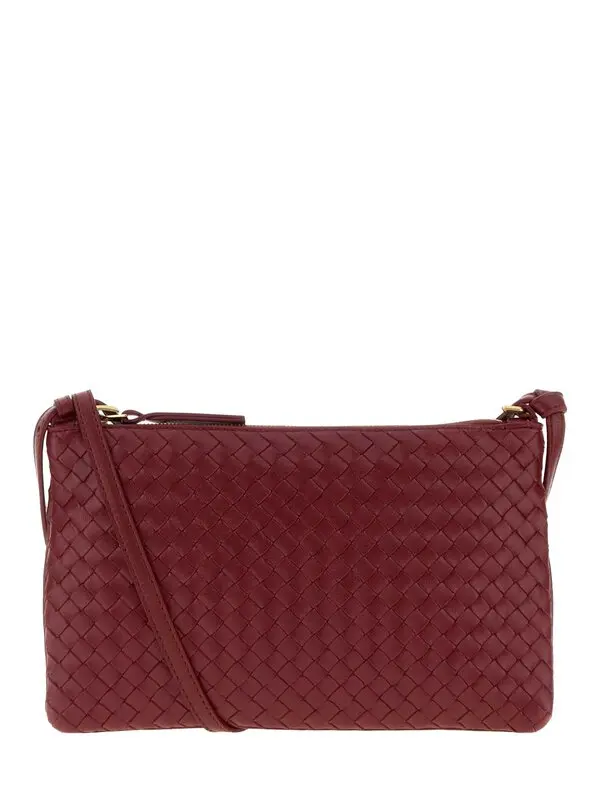 Bottega Veneta Tiziano Leather Small Clutch - Red