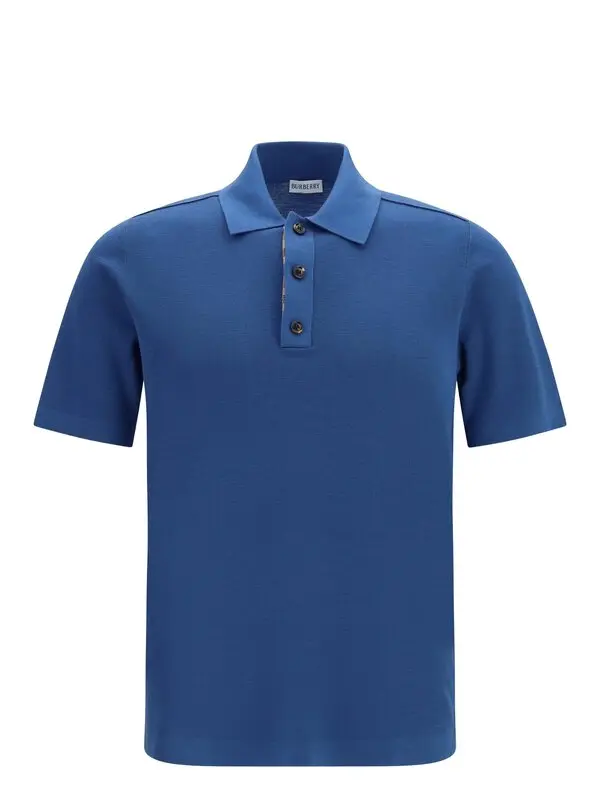 Burberry Knit Polo - Blue
