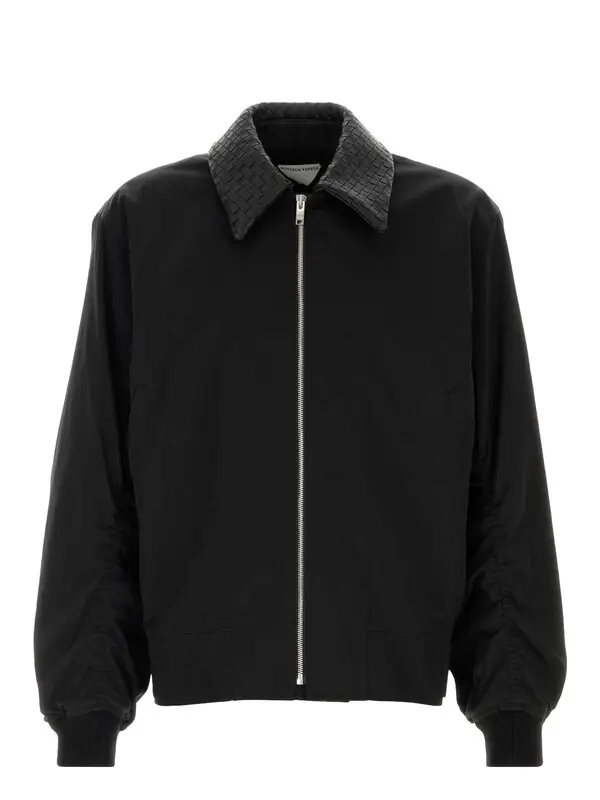 Bottega Veneta Nylon Blend Bomber Jacket - Black