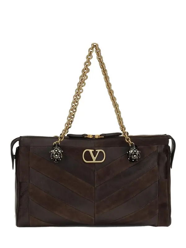 Valentino Garavani Medium Panthea Shoulder Bag - Brown