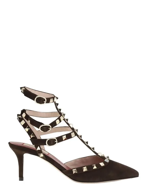Valentino Garavani Rockstud Suede Pumps - Brown