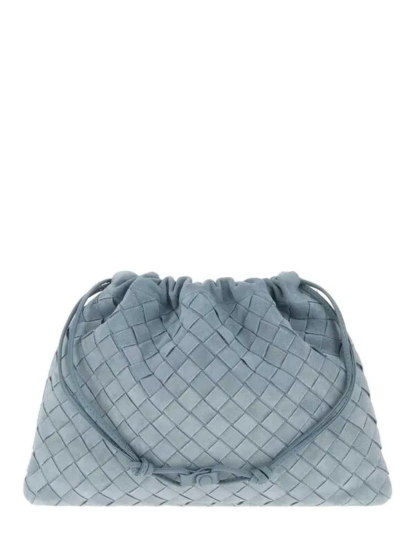 Bottega Veneta Medium Clutch In Suede - Blue