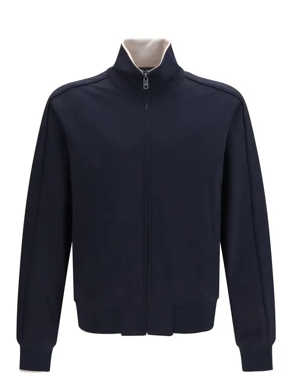 Dolce & Gabbana Zip Jacket With Side Bands - Blue