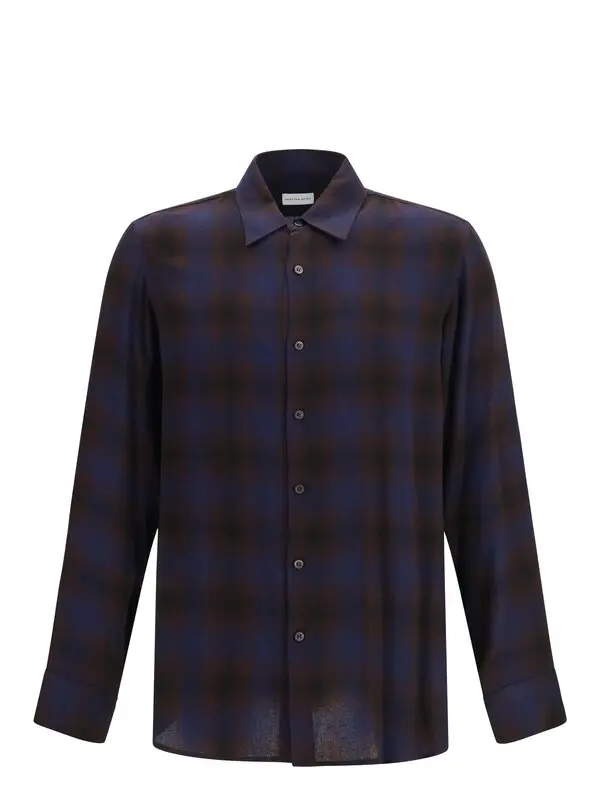 Dries Van Noten Check Shirt - Blue