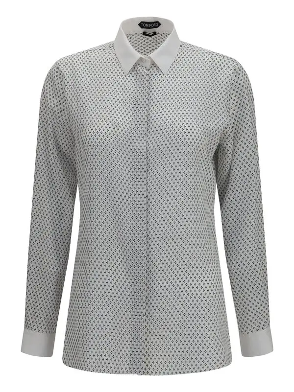 TOM FORD Diamond Print Silk Crêpe De Chine Shirt - Multicolor