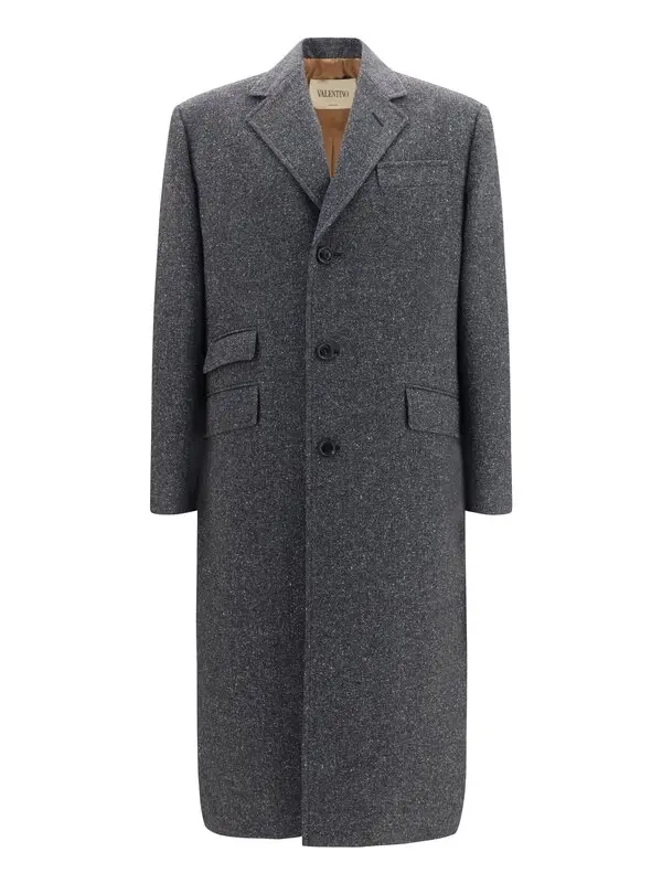 Valentino Garavani Long Single-breasted Coat - Gray