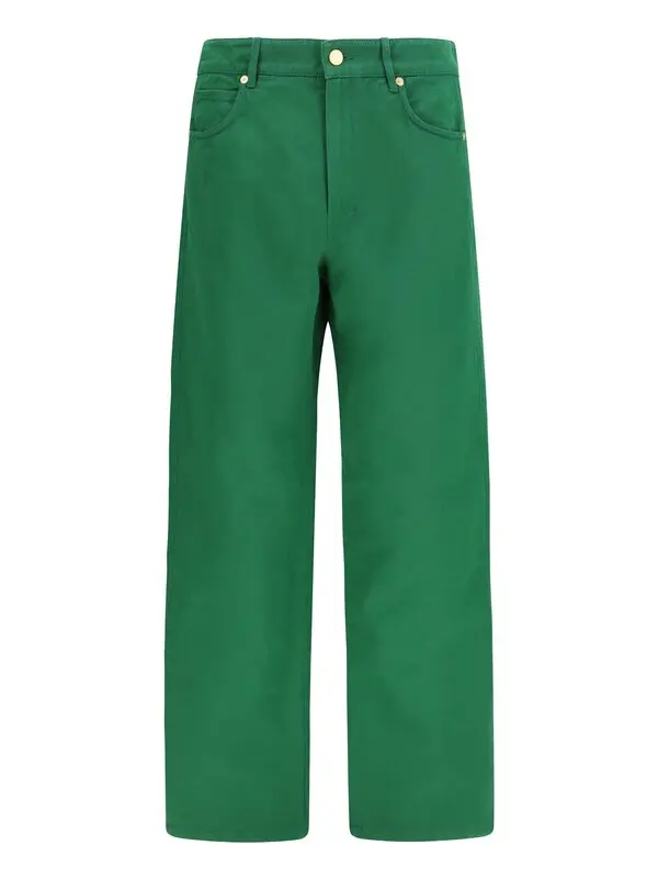 Max Mara Cotton And Linen Blend Pants - Green