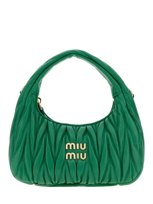 Miu Miu Grass Nappa Leather Wander Handbag - Green