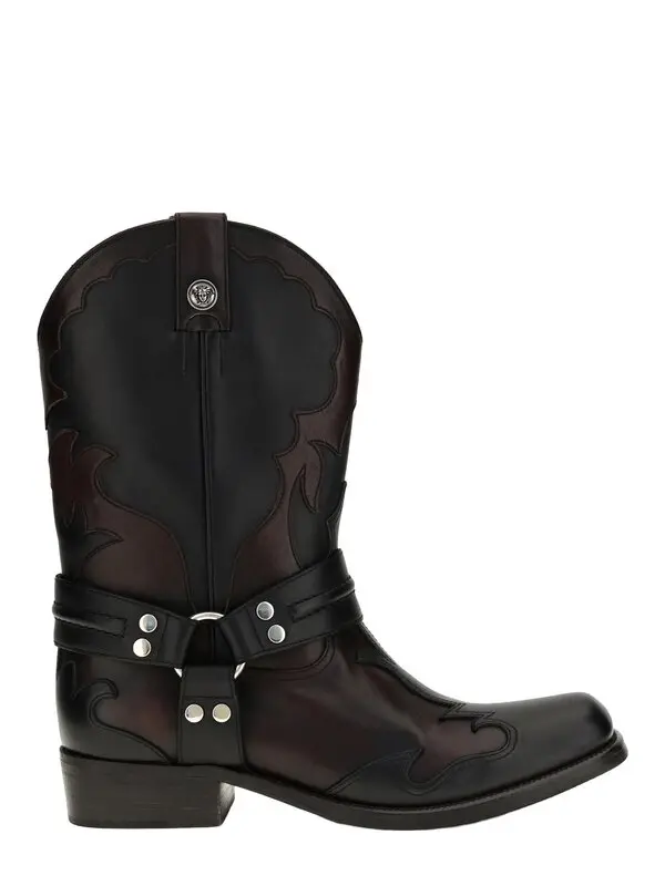 Versace Sylvester Western Boots - Black