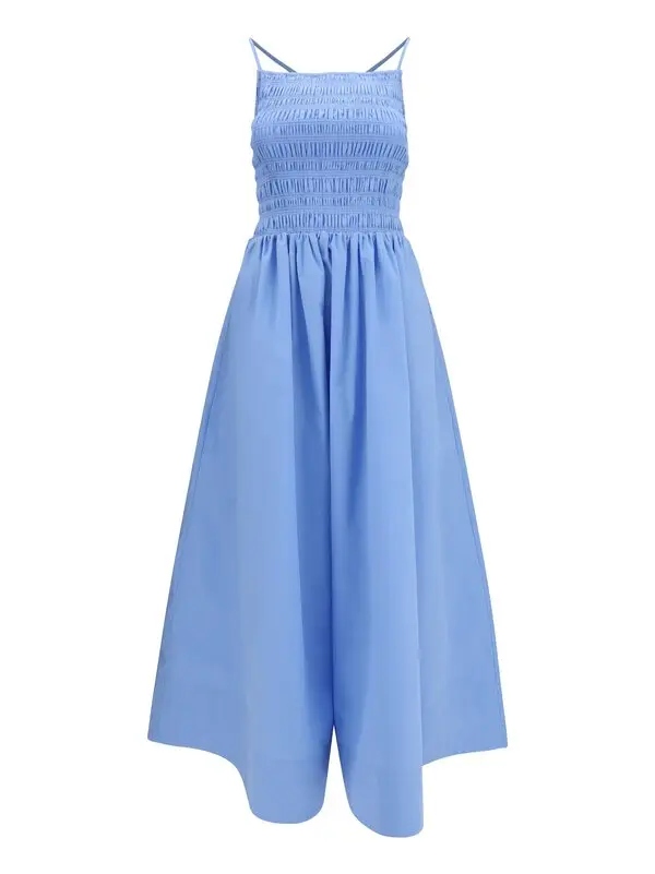 GANNI Poplin Maxi Dress - Blue