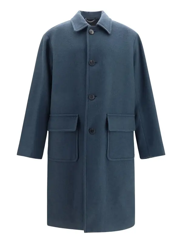 Dries Van Noten Long Single-breasted Coat - Green