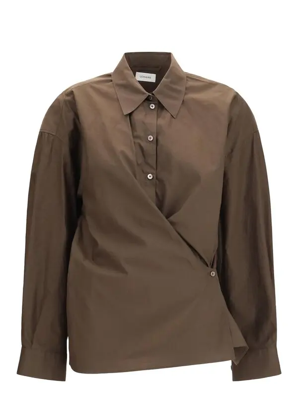 LEMAIRE Cotton Blend Shirt - Brown