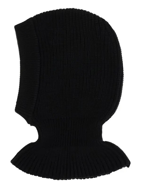LEMAIRE Ribbed Wool Balaclava - Black
