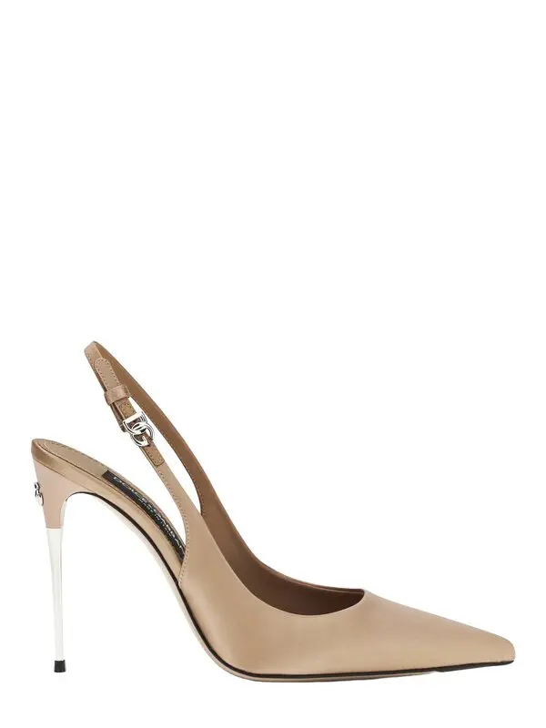 Dolce & Gabbana Satin Slingback Pumps - Cream