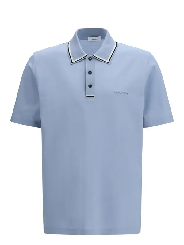 FERRAGAMO Cotton Polo - Blue