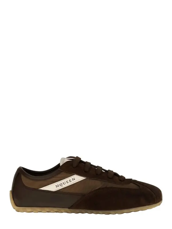 Alexander McQueen Boxe Suede, Leather, And Fabric Sneakers - Brown