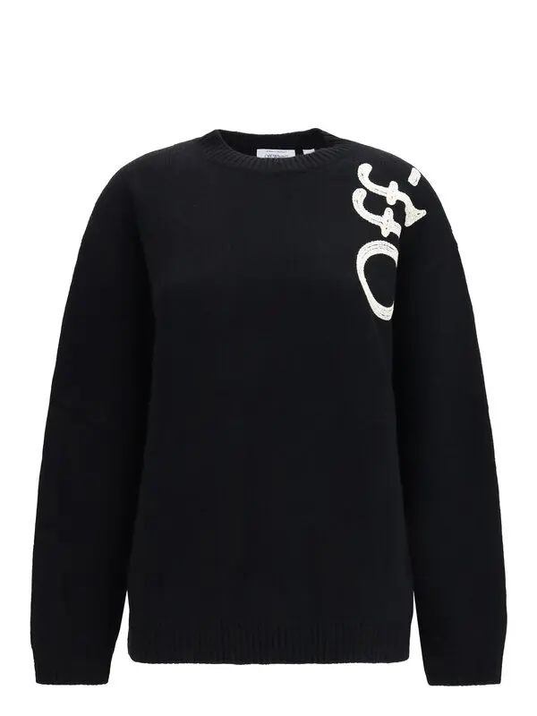 Off-White Vertical Bookish Crewneck Sweater - Black