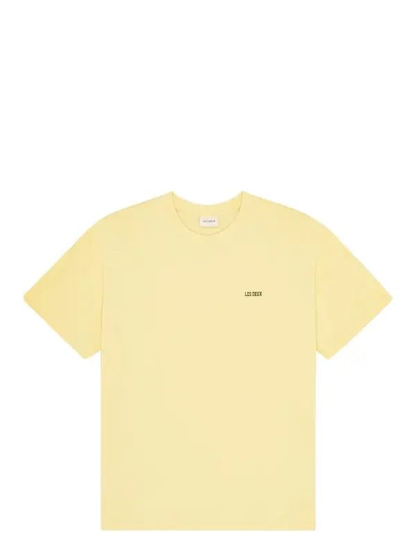 LES DEUX Logo Graphic Crewneck T-shirt - Yellow