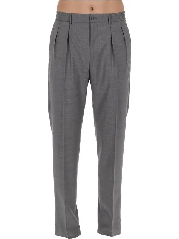 Tagliatore Tailored Wool Dress Pants In Stretch Wool - Grey